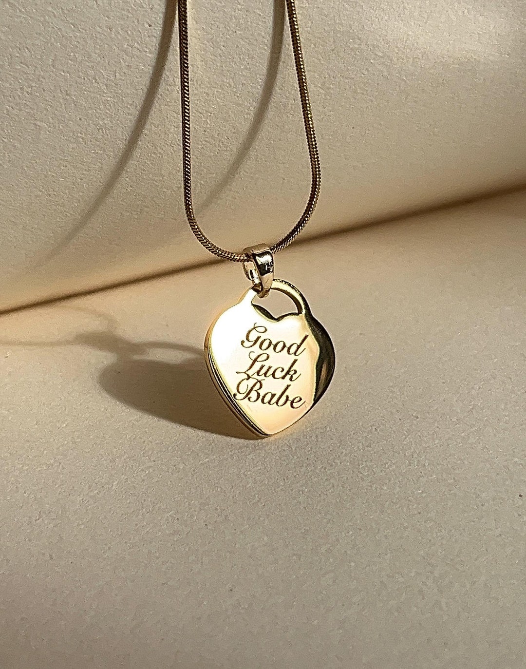 Good Luck Babe - Heart Necklace - by Rosa Lia - Etsy