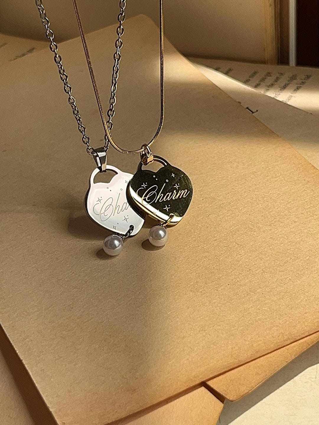 Charm | Heart Shaped With Pearl - Clairo Inspired Necklace - by Rosa ...