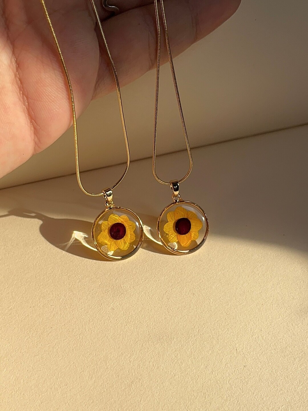 Solana - Made With Real Dried Sunflower Petals - Handmade Resin ...