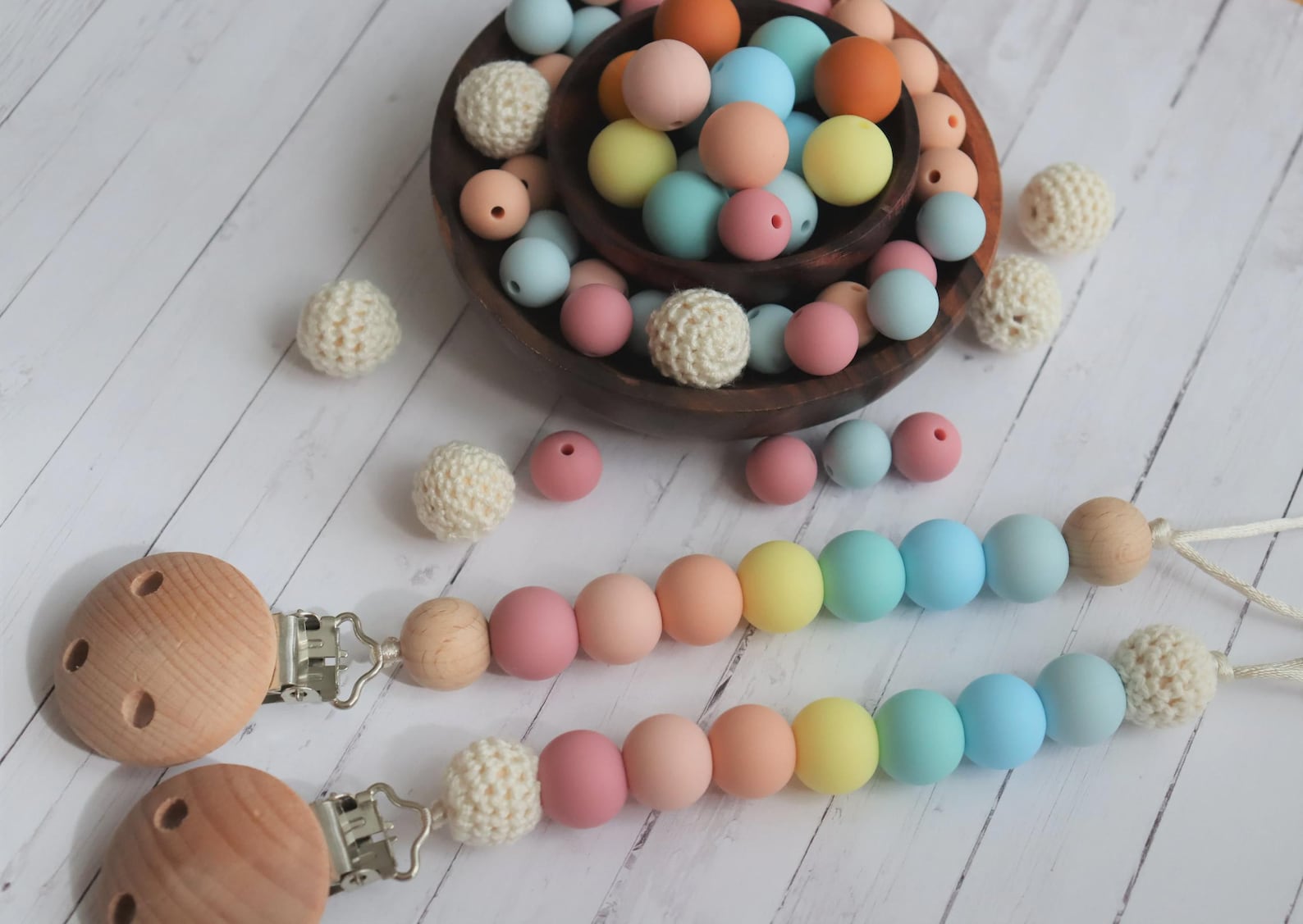 Dummy Chain | Rainbow Pacifier Clip | Dummy Holder | Dummy Clip ...