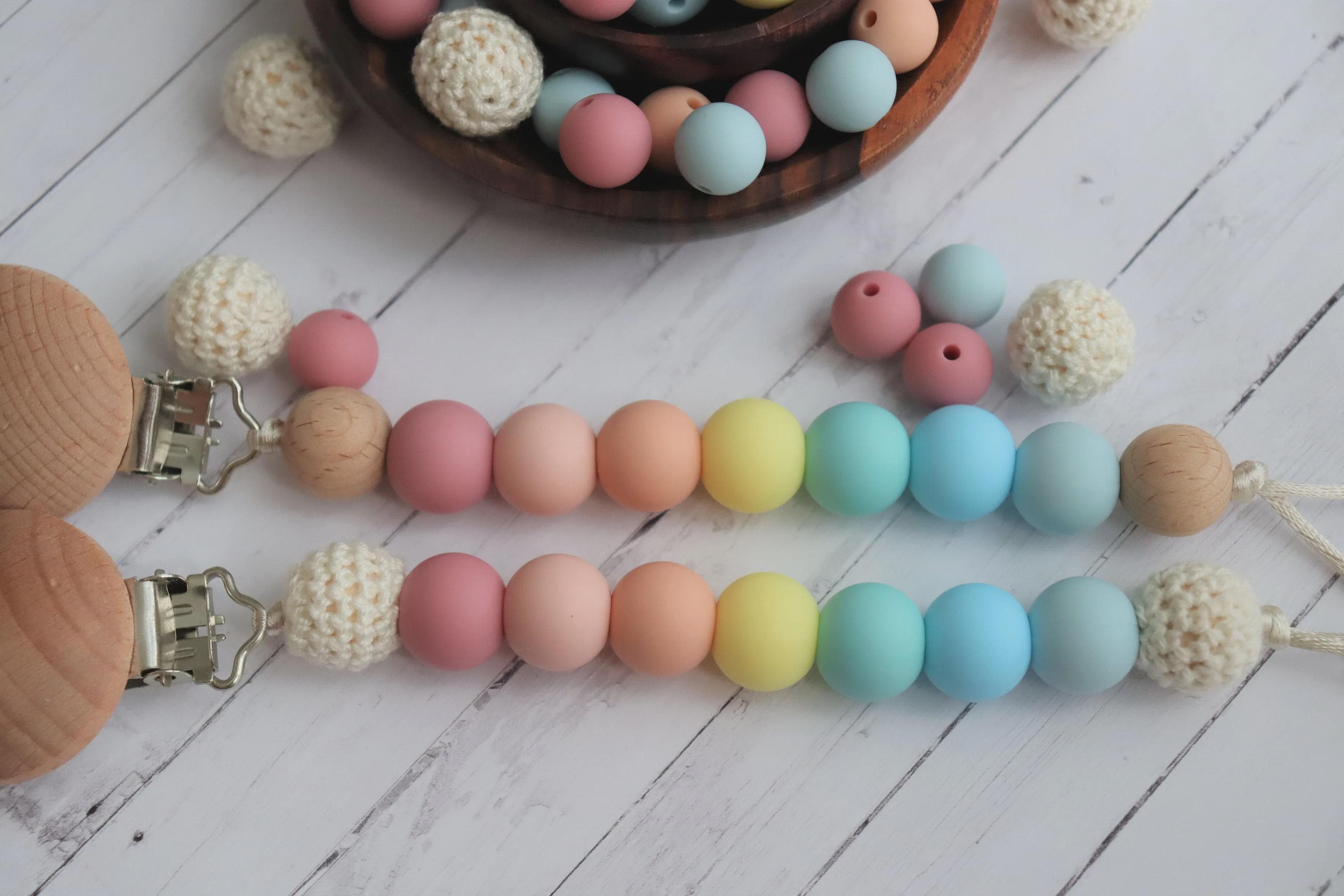 Dummy Chain | Rainbow Pacifier Clip | Dummy Holder | Dummy Clip ...