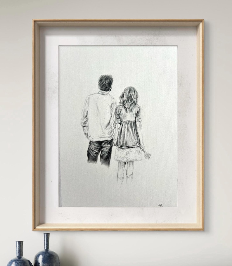 Stroll Through a Meadow’ Original Graphite Drawing on Paper Signed by ...
