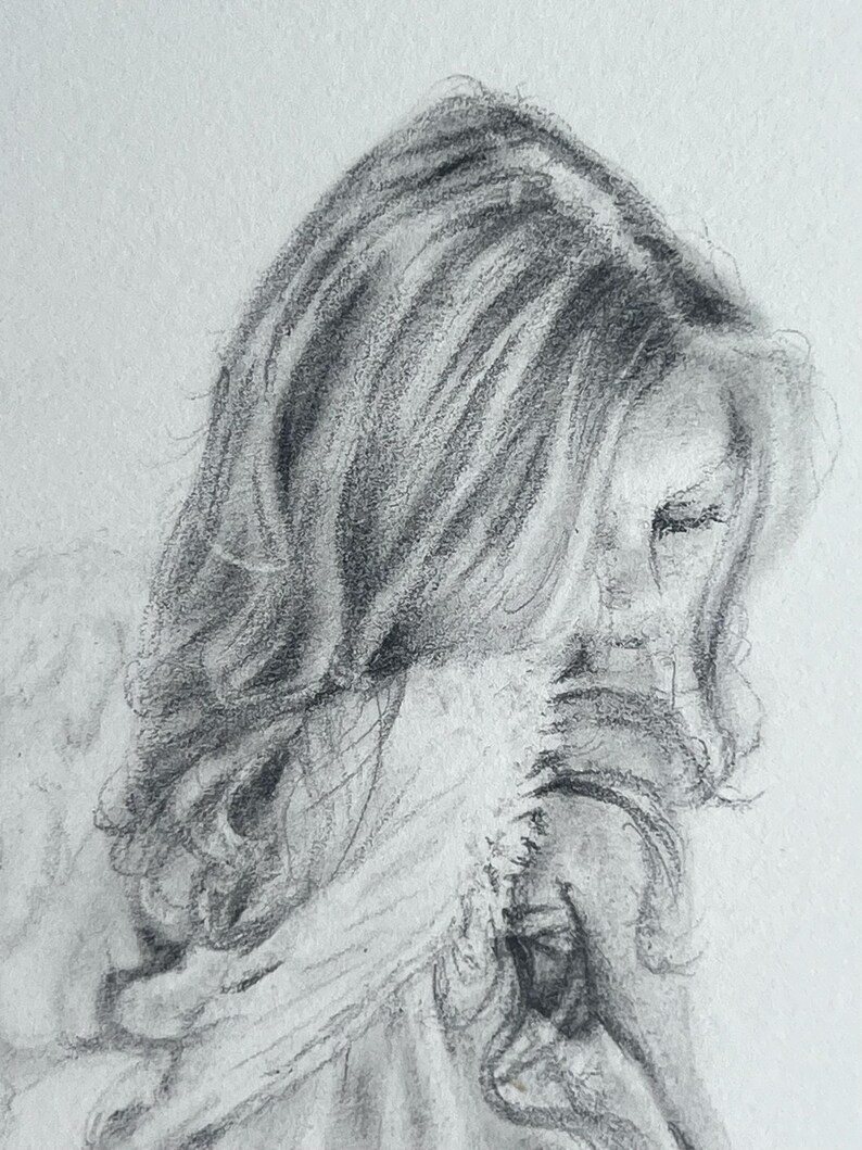 Angel Beautiful A4 Limited Edition Poster Print of Original Graphite ...