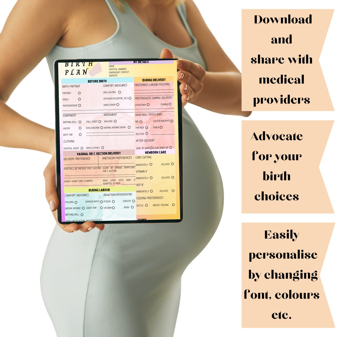 Printable Birthing Plan Editable Birth Plan Template Labour - Etsy