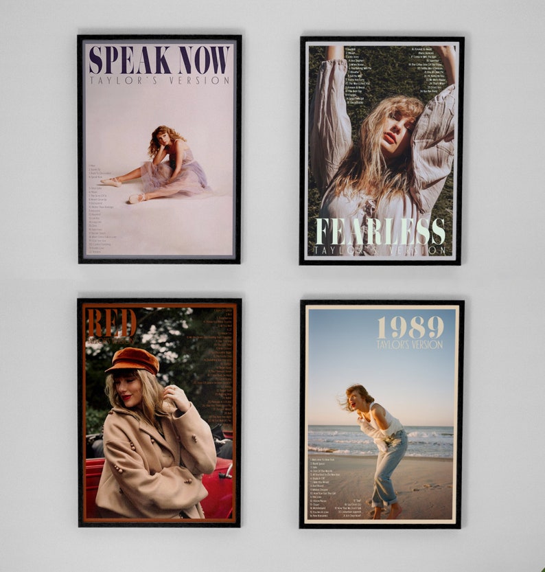 Taylor Swift Album Covers Poster Bundle Fearless, Speak Now, Red and ...