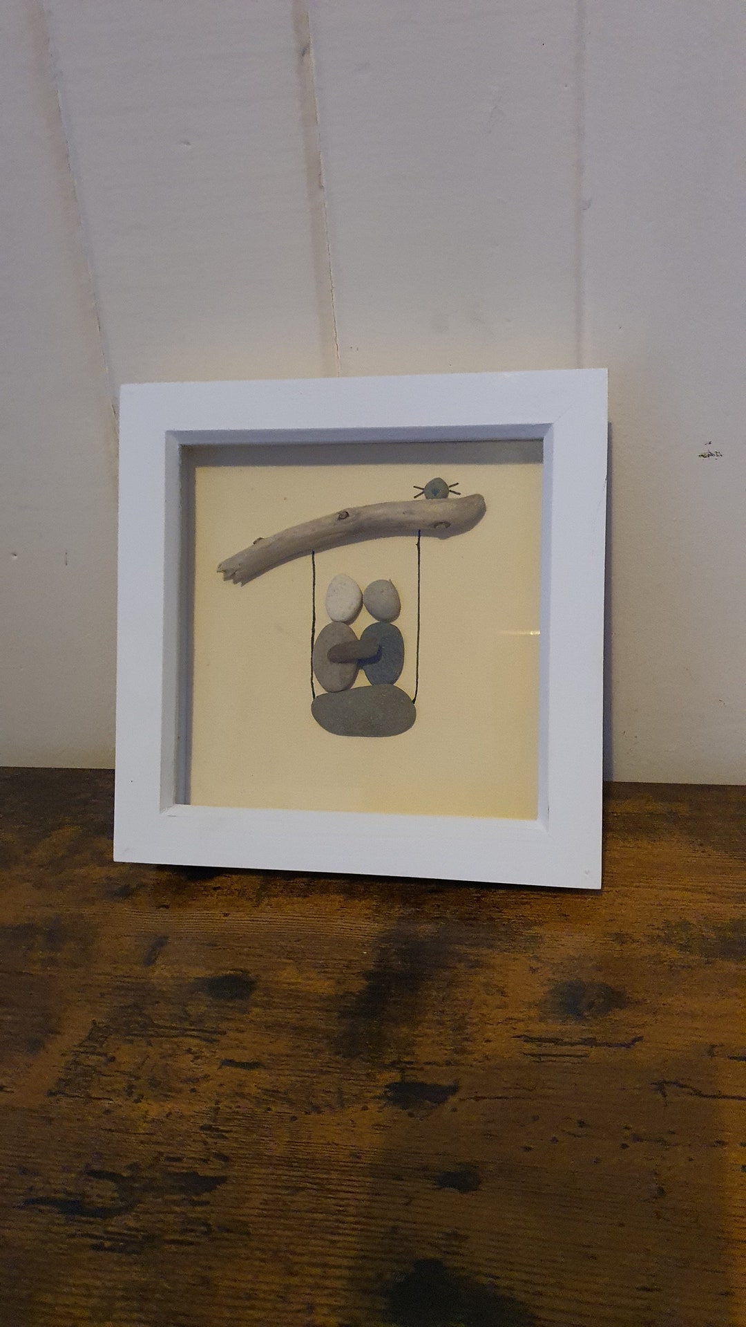 Couple Sitting on Swing Pebble Art Framed Picture Gift - Etsy
