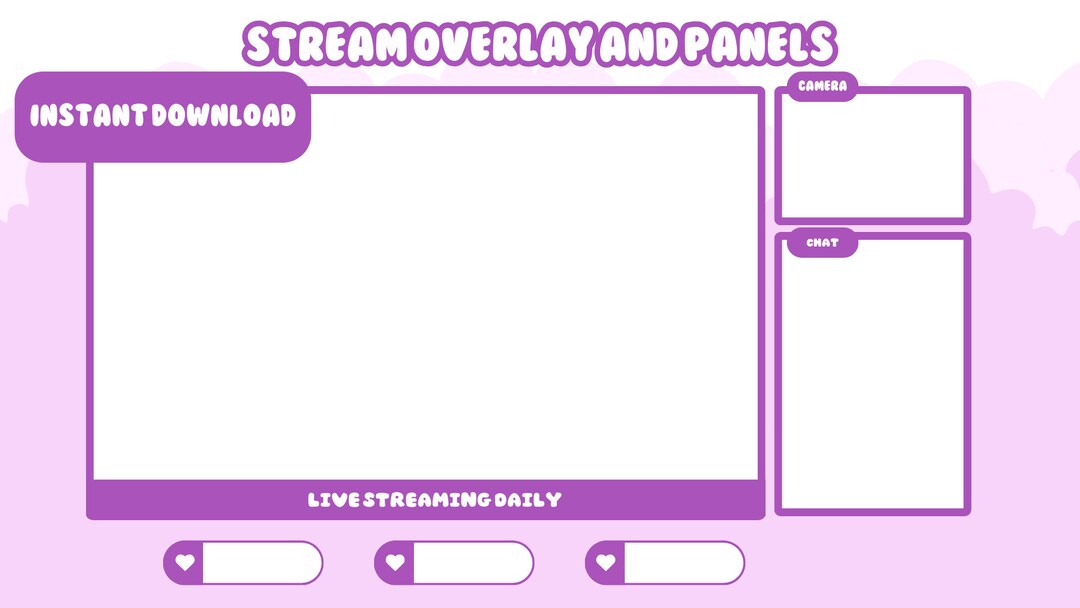 Stream Overlay Twitch Panels / Customise / Cute Gamer Girl Twitch ...