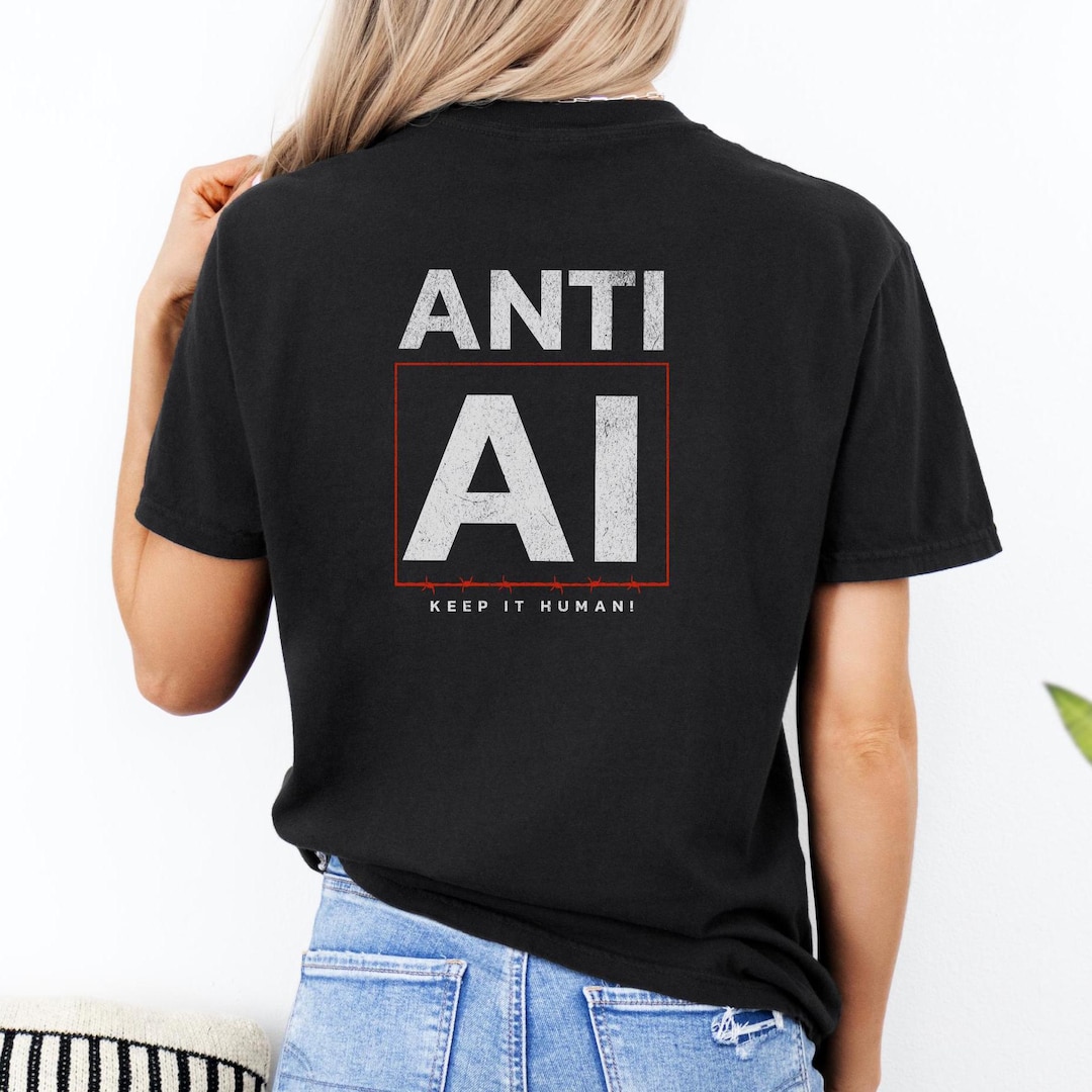 No Ai Clothing, Anti-ai Graphic Tee, Anti-artificial Intelligence ...