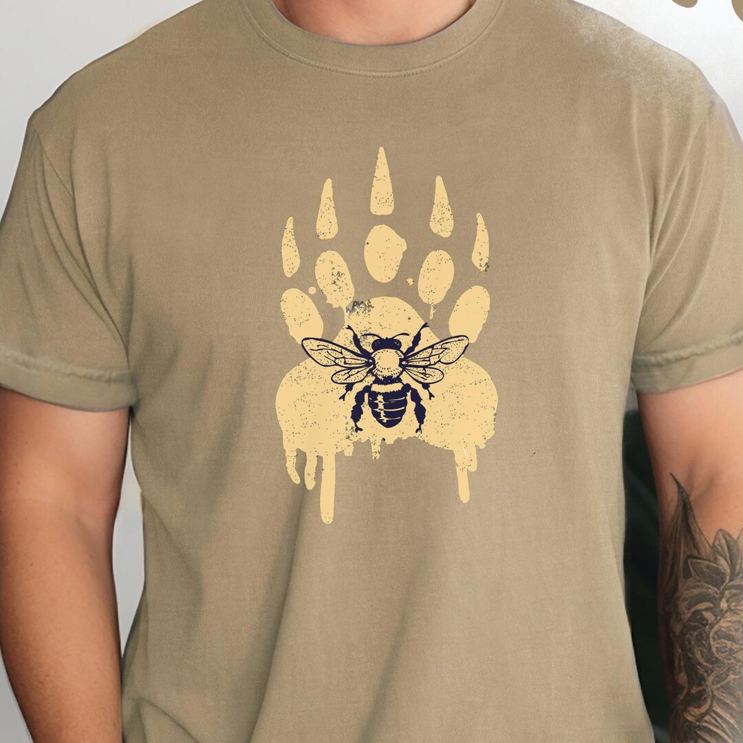 Honey Bee Bear Paw Print Shirt - Wildlife Lover Gift - Etsy
