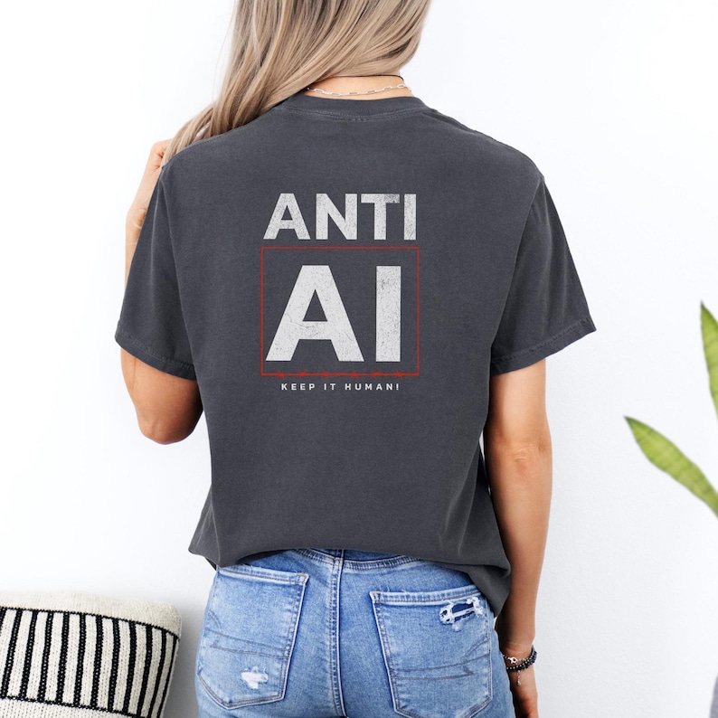 No Ai Clothing, Anti-ai Graphic Tee, Anti-artificial Intelligence ...
