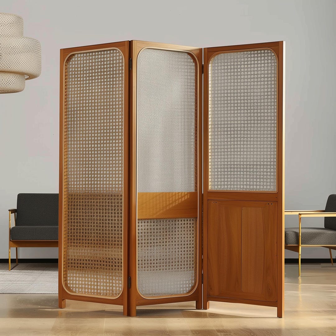 Uniquely shaped rattan partitions, rattan and solid wood home décor ...
