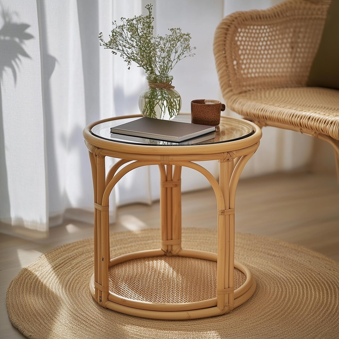 Ai Original Southeast Asian Style Rattan Small Table, Multi-purpose ...