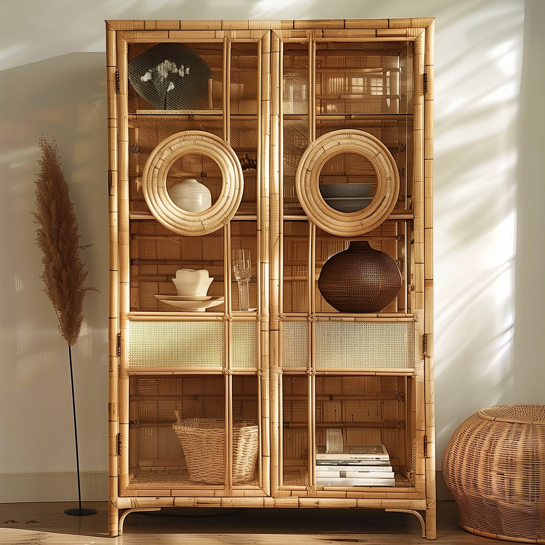 Personalized Rattan Display Cabinet, a Masterpiece of AI Design and ...