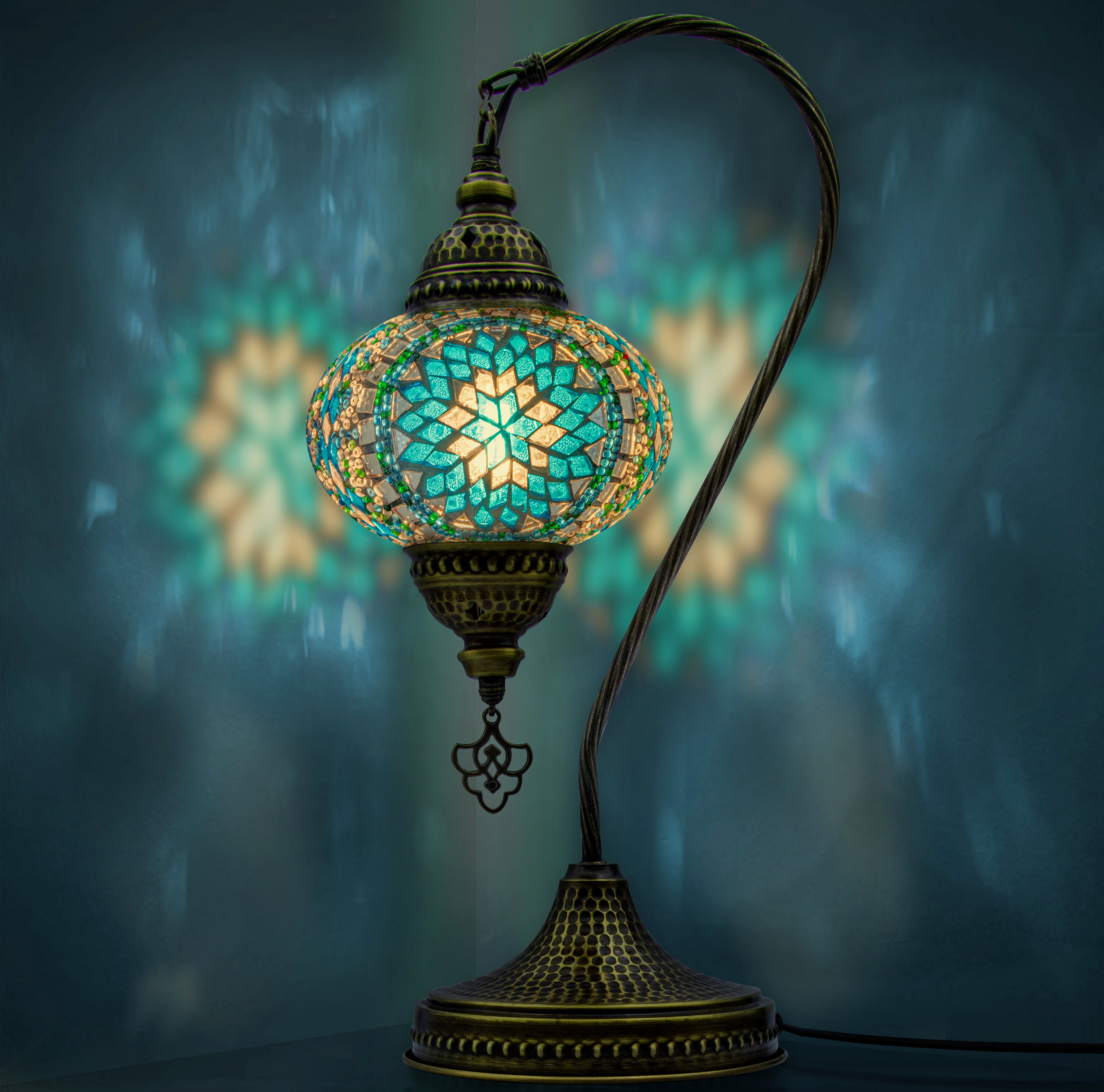 Valvello's Swan Model Mosaic Lamp: Authentic Turkish Style, Decorative ...