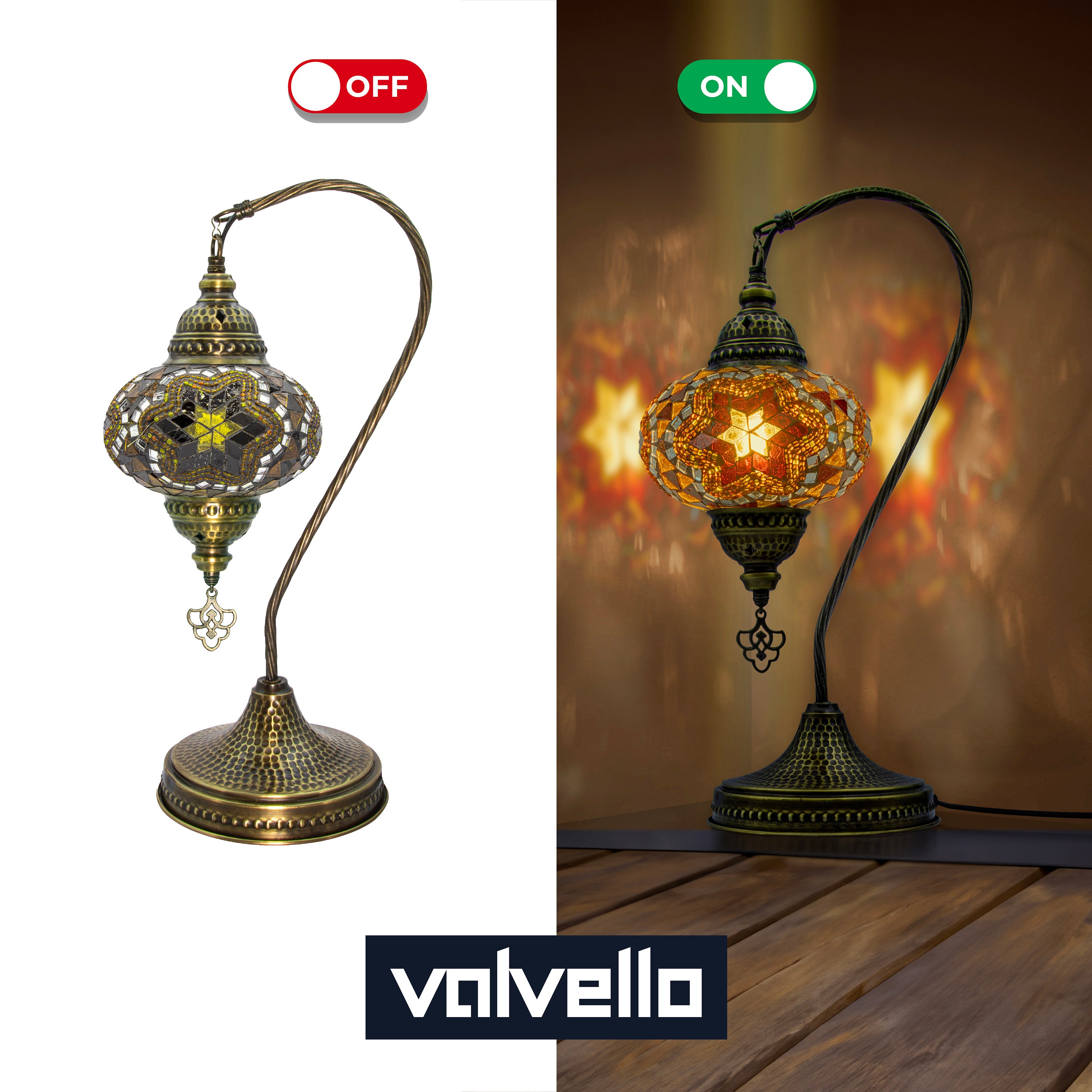 Valvello's Swan Model Mosaic Lamp: Authentic Turkish Style, Decorative ...