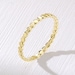 Solid Gold Bead Flat Circle Wedding Band, 10K 14K 18K Minimal Dainty Dotted Everyday Ring, Tiny ...