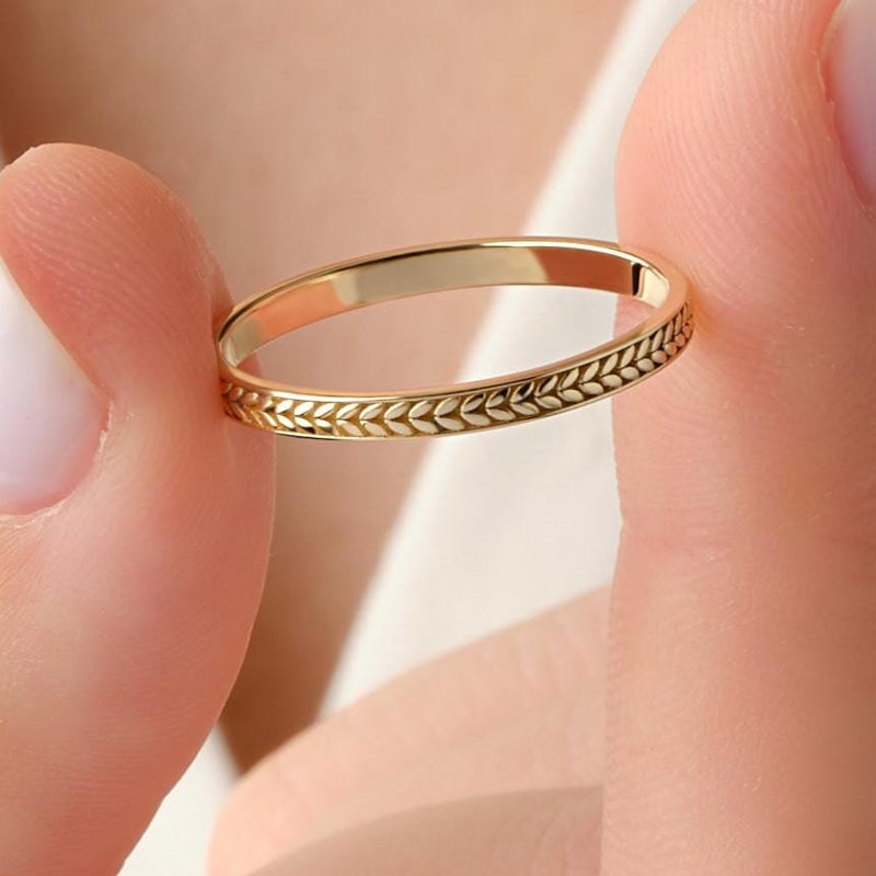 Wheat Pattern Ring - Etsy