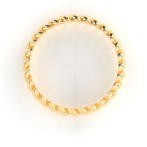 14K Solid Gold Twist Rope Ring / 18K Gold Dainty Stacking Twisted Rope Ring / Real Gold Wedding ...
