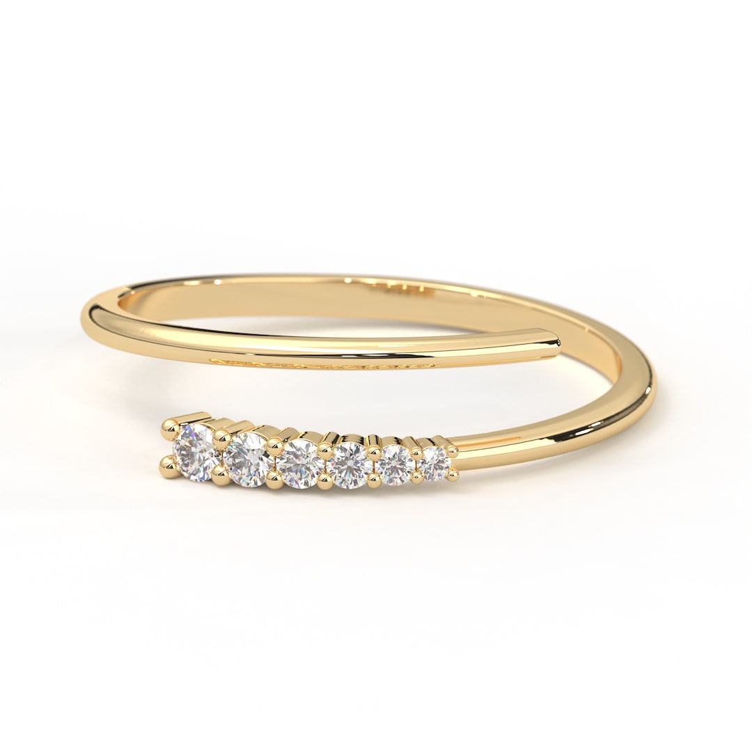 Gold Spiral Open Ring, Middle Finger Ring, 10K 14K 18K Gold Cuff Ring ...