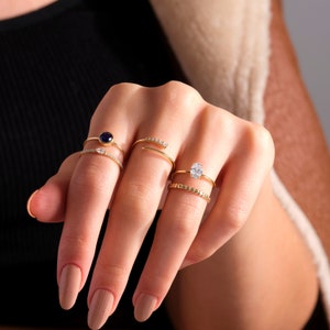 Gold Spiral Open Ring, Middle Finger Ring, 10K 14K 18K Gold Cuff Ring ...