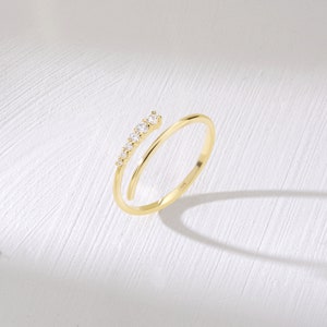 Gold Spiral Open Ring, Middle Finger Ring, 10K 14K 18K Gold Cuff Ring ...