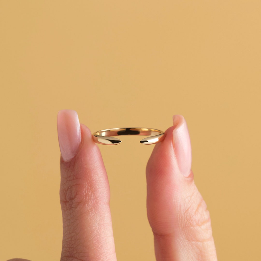 14K Gold Open Ring Solid Gold Claw Ring 18K Gold Open Cuff Ring ...
