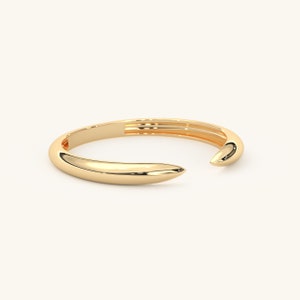 14K Gold Open Ring Solid Gold Claw Ring 18K Gold Open Cuff Ring ...