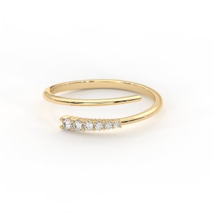 Gold Spiral Open Ring, Middle Finger Ring, 10K 14K 18K Gold Cuff Ring ...