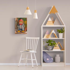 Funny Cat Wall Art, Whimsical Watercolor Cat Art for Kids Room Decor ...