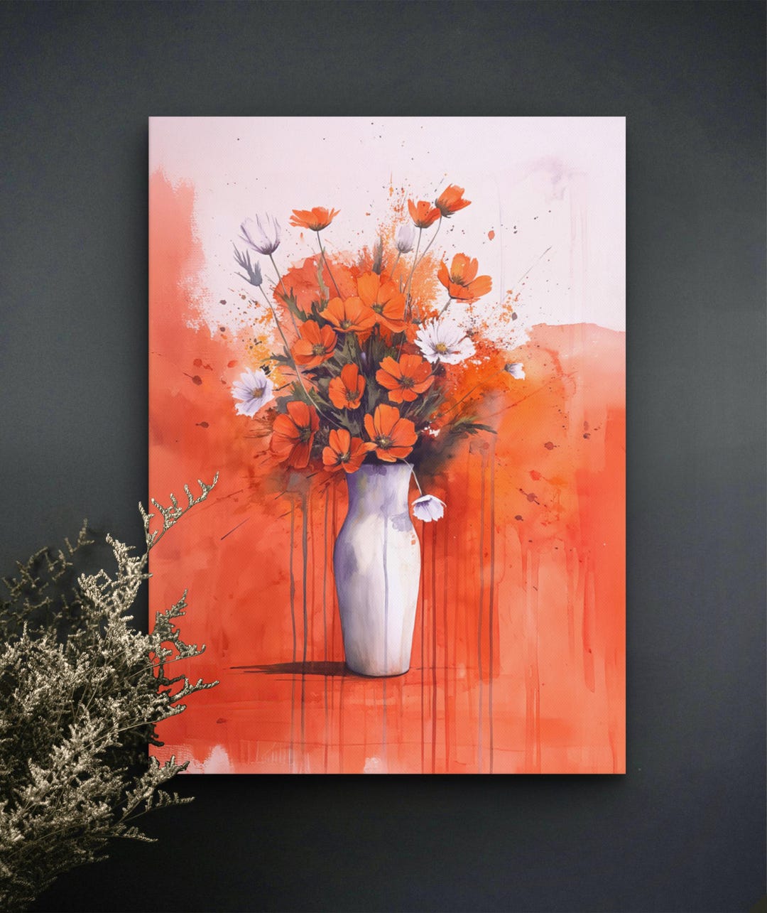 Bold Floral Still Life Canvas Print | Abstract Expressionism Art - Etsy