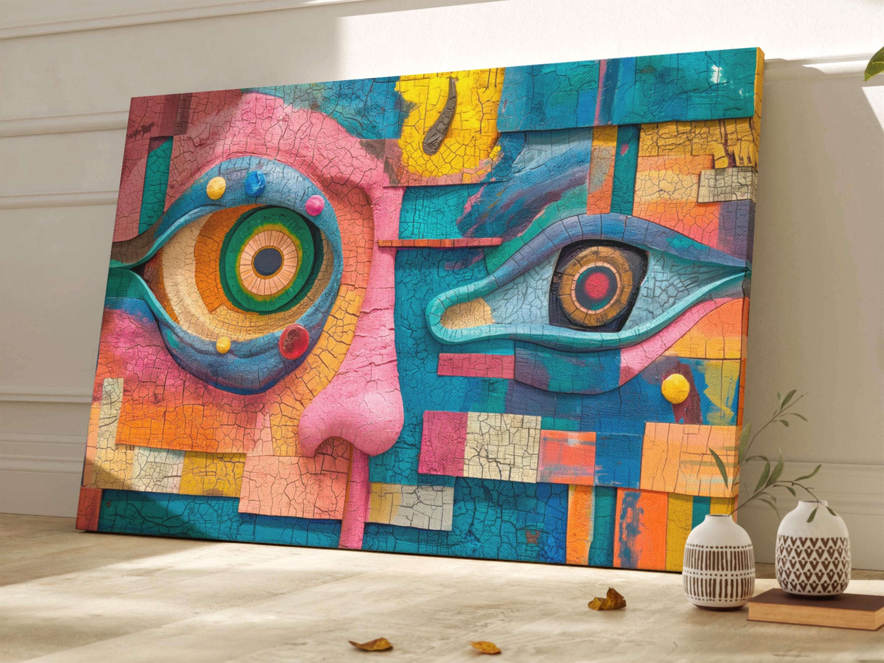 Colorful Abstract Surrealism Wall Art Cubism Conceptual Print for ...