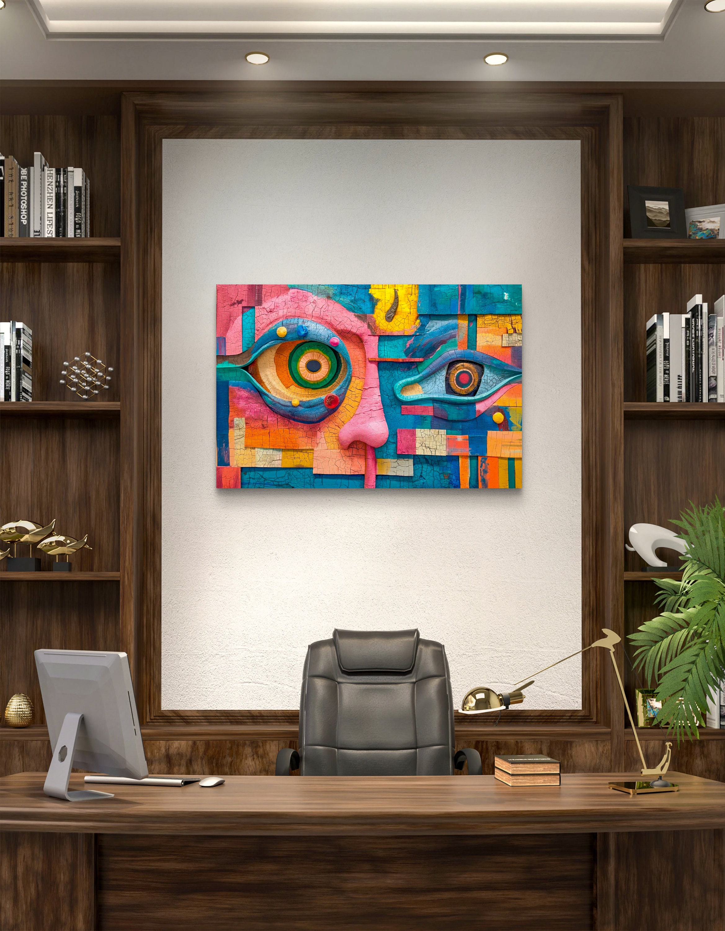 Colorful Abstract Surrealism Wall Art Cubism Conceptual Print for ...