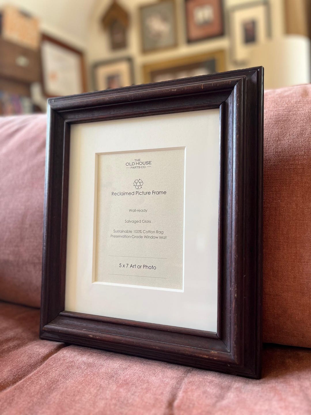 Authentic Antique Mahogany Picture Frame, With Custom 5x7 Mat, Ready to ...