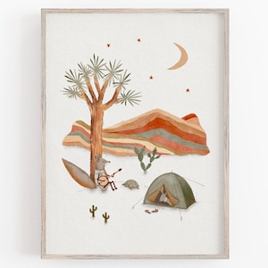 Kids Boho Desert Animal Art Print | Desert Sunset Art | Western Nursery ...
