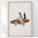 Racoon Surf Motorbike Illustration, Whimsical Wall Art, Animal Nursery ...