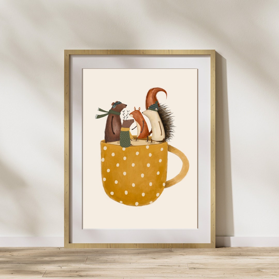 Children's Animal Illustration Poster, Animal Wall Art for Children's ...