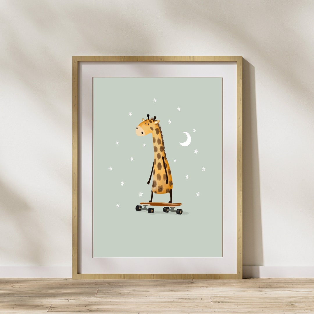 Children's Giraffe Poster, Kids Giraffe Print, Safari Animal Nursery ...