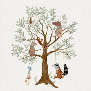 Whimsical Woodland Nursery Art Prints, Woodland Nursery Decor, Forest ...