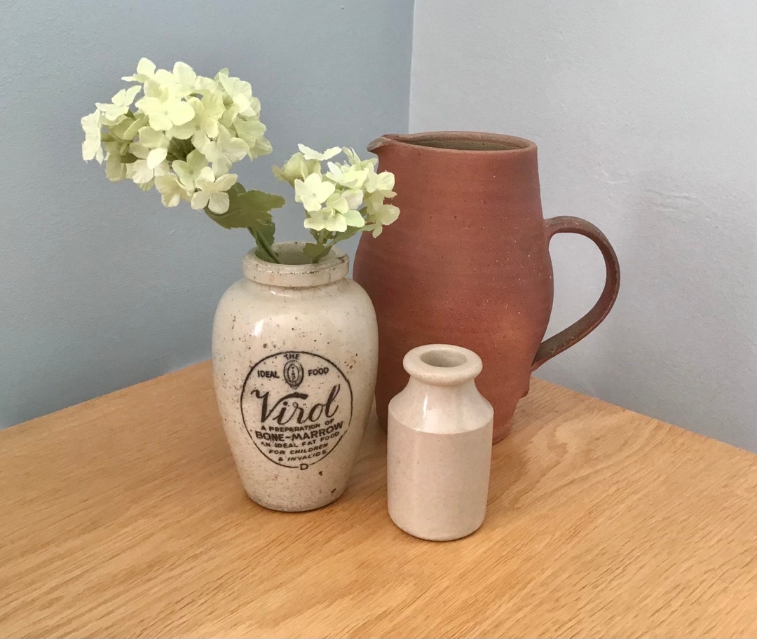 Vintage Stoneware Pot Virol Bone Marrow Advertising Jar Collectable ...