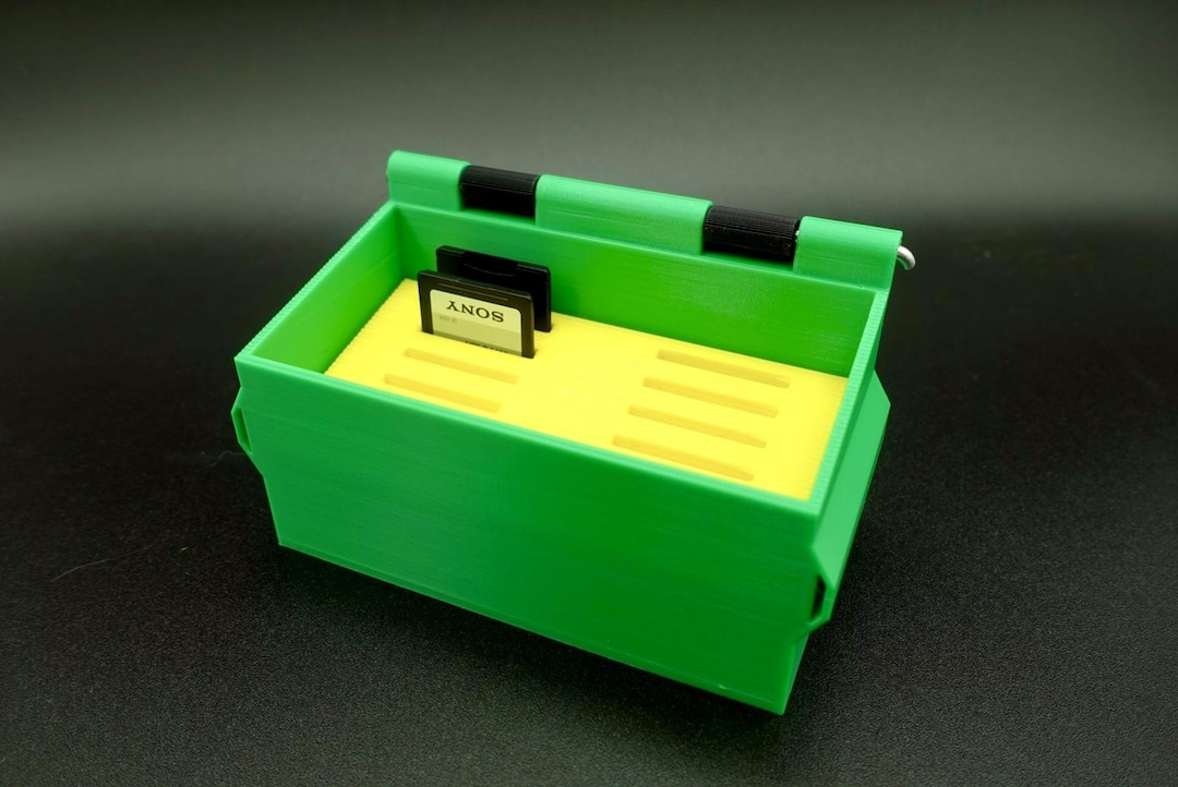 3D Printed Bin, Mini Tech Storage, Memory Card Holder, Urban Desk Decor ...