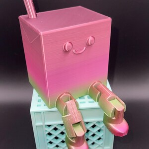 Kawaii Articulated Juice Box Buddy - Etsy