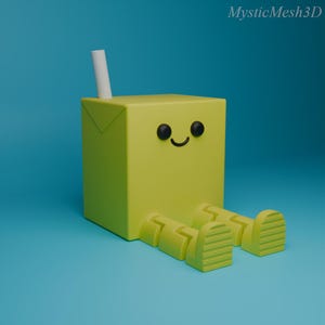 Kawaii Articulated Juice Box Buddy - Etsy