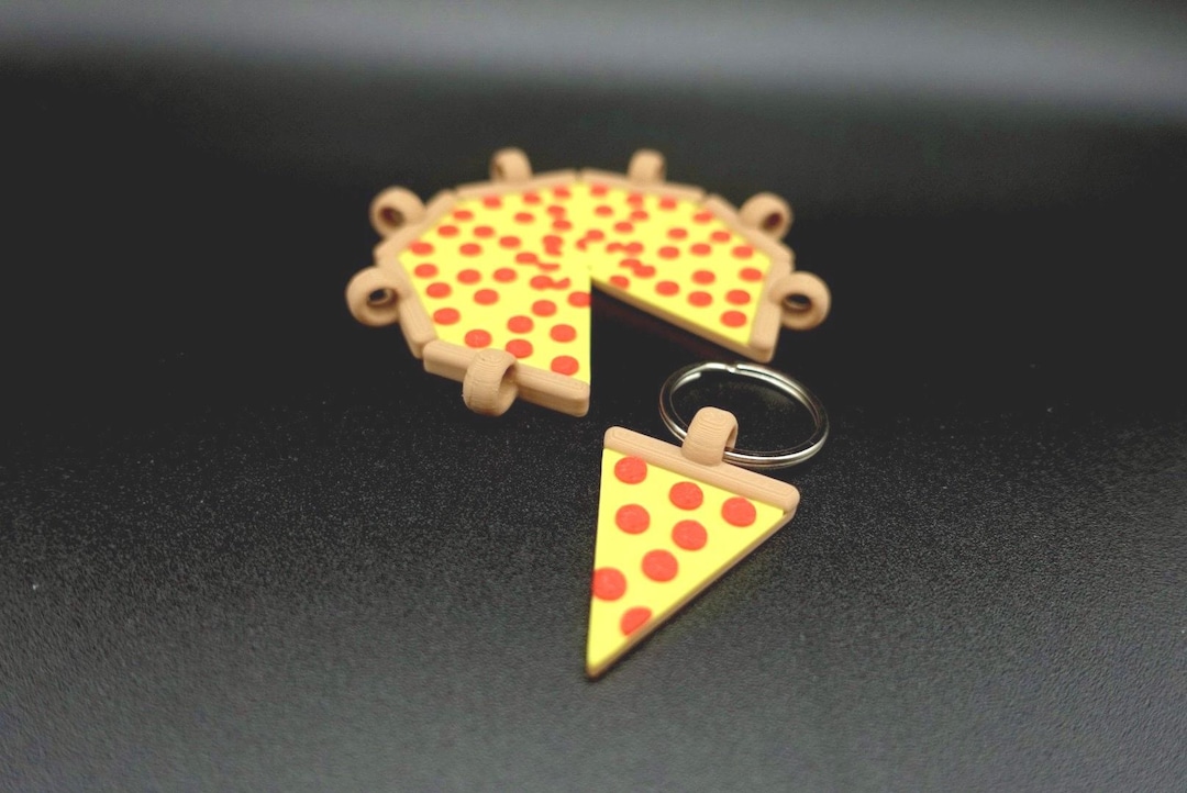 3D Printed Pizza Slice Keychain - Etsy
