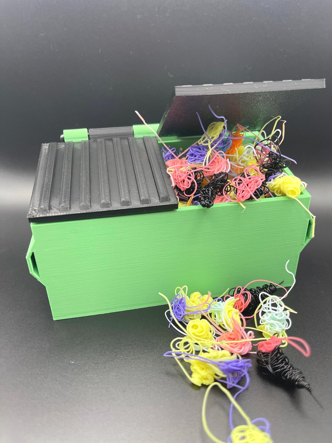 Toy Dumpster Model, Scale Model Dumpster, Dual Lid Trash Bin, Dumpster ...