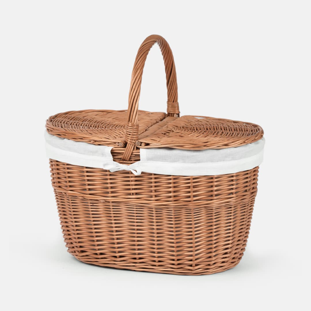 Picnic Basket PIQUE-NIQUE With Inlay 40x28xh25/h44cm 15.8x11xh9.8/h17.3 ...