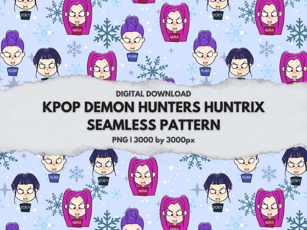 Seamless KDH KPOP Demon Hunters Huntrix Christmas Winter Set ...