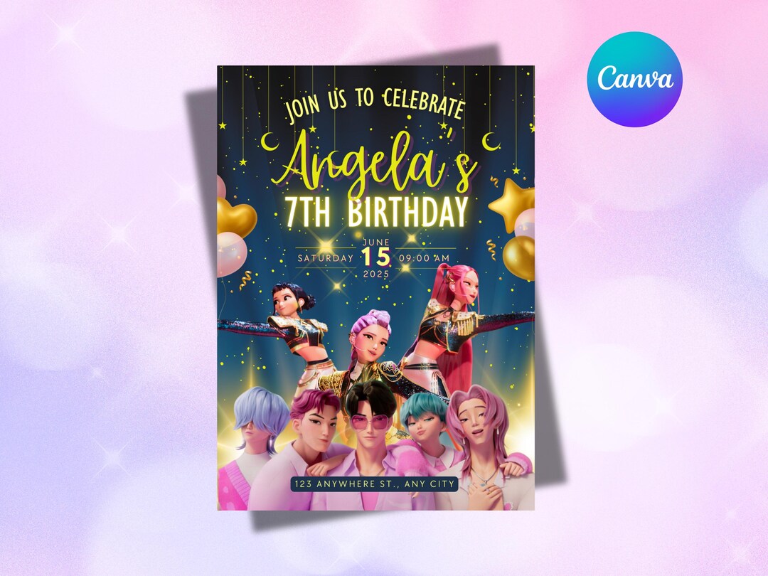 Editable Birthday Invitation| Anime Theme Party| Anime Invite| Birthday ...