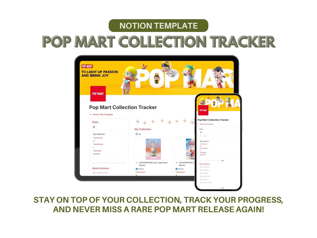 Pop Mart Tracker, Notion Template, Pop Mart Collector, Pop Mart ...