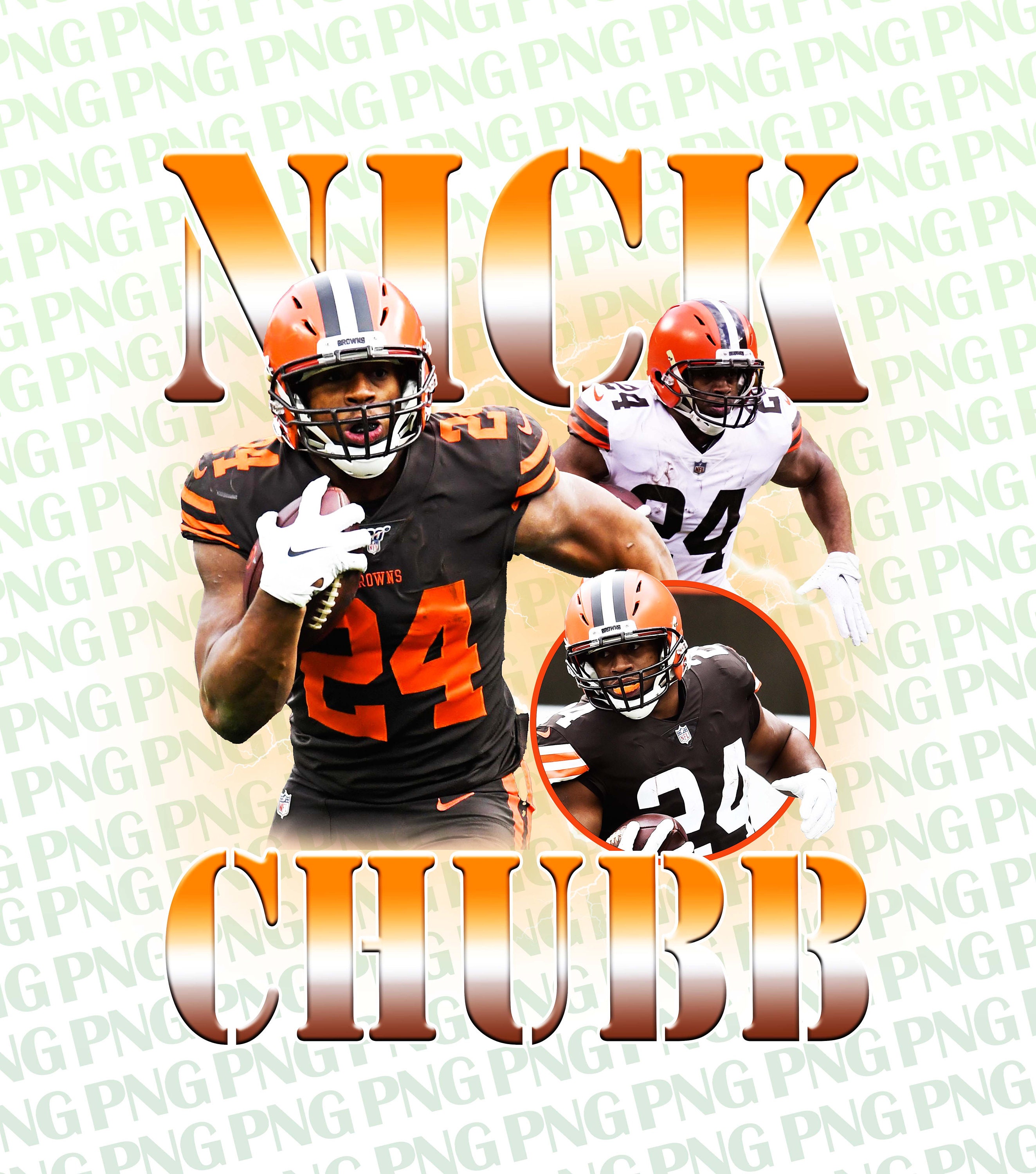 Nick Chubb PNG, Nick Chubb Shirt, Vintage Oversized Sport Tee, Retro ...