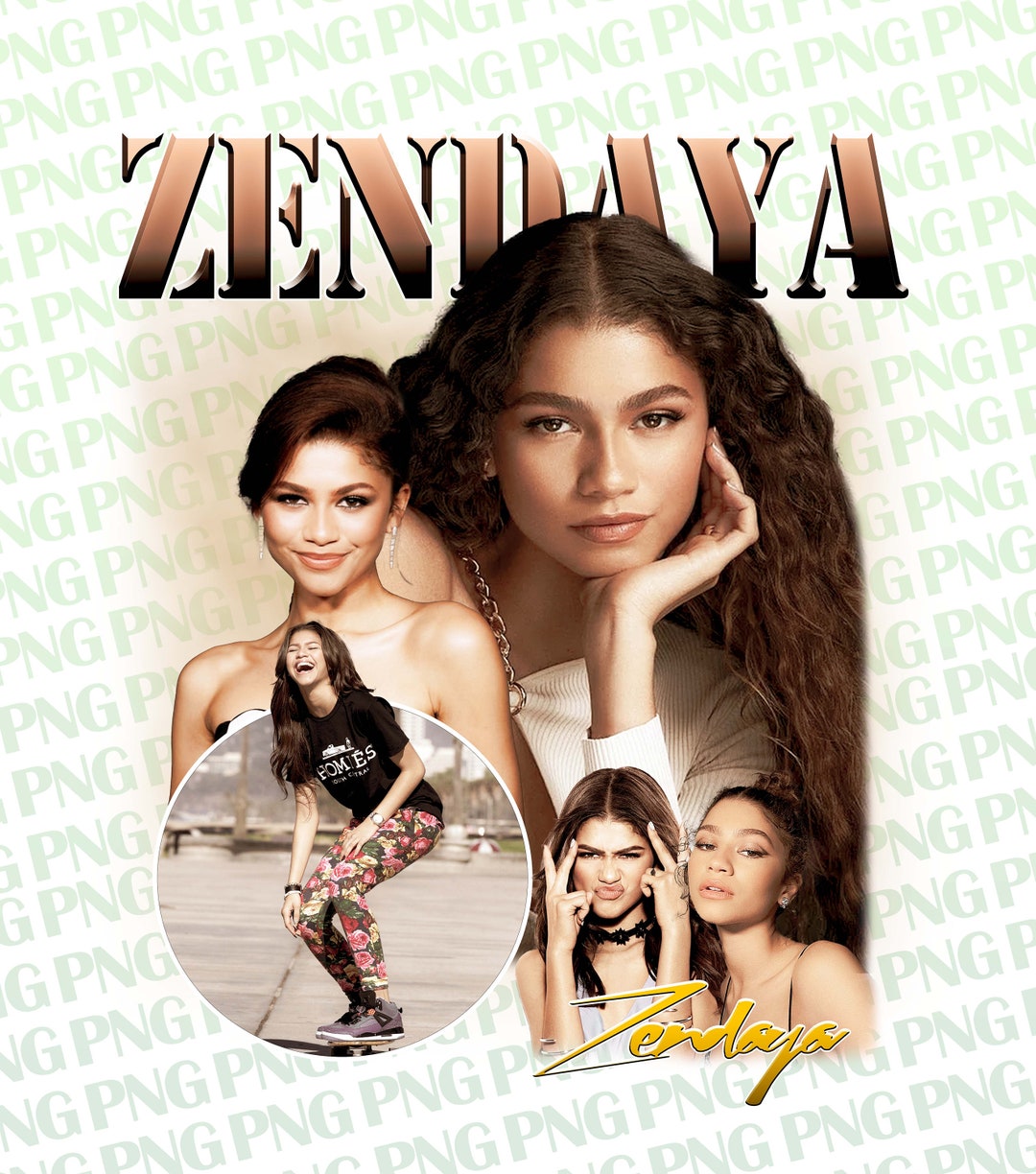 Zendaya Png ,zendaya Coleman Bootleg T-shirt Design, 300 DPI, PNG File ...